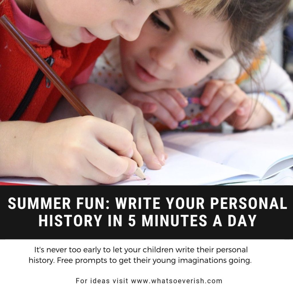 Personal History writing prompts | Whatsoever Design