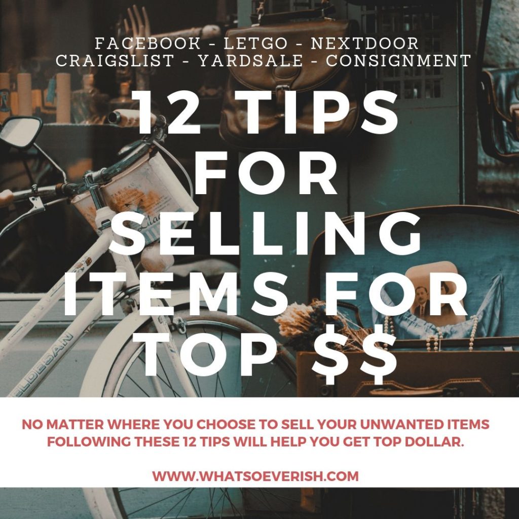 Tips for selling unwanted items | Whatsoever Design